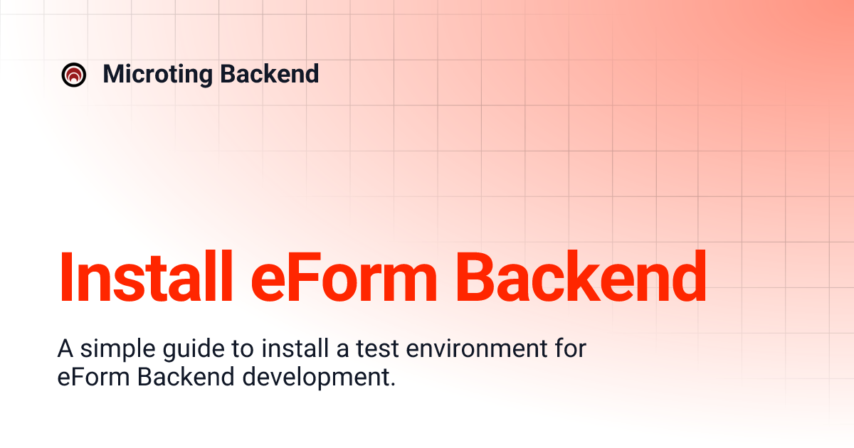 Install eForm Backend | Microting Backend