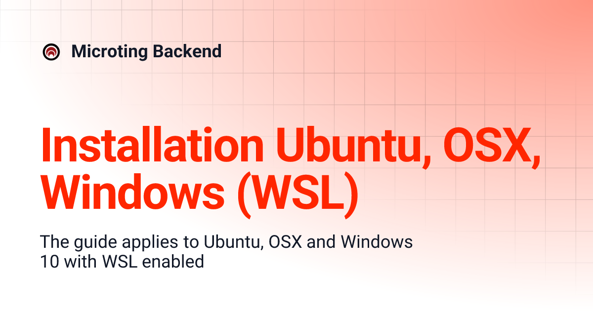 Installation Ubuntu, OSX, Windows (WSL) | Microting Backend